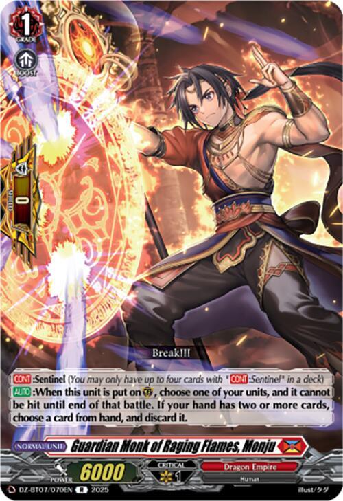 Guardian Monk of Raging Flames, Monju - DZ-BT07: Moon Fangs & Cerulean ...