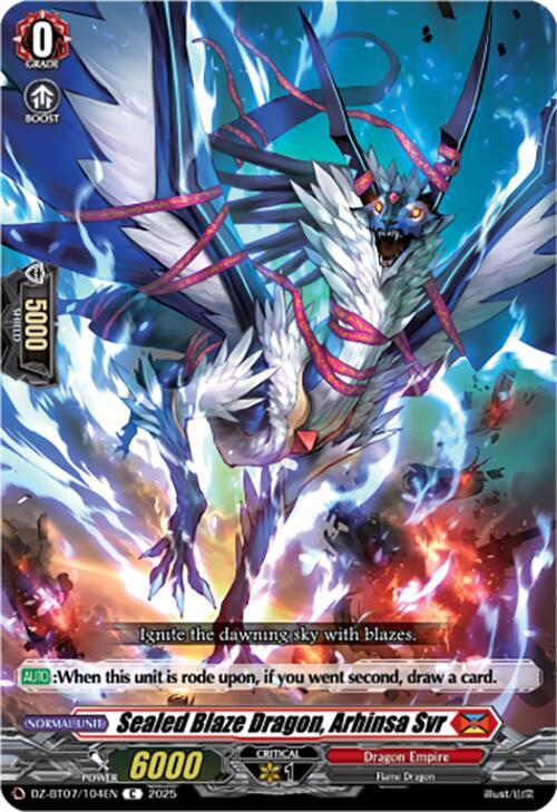 Sealed Blaze Dragon, Arhinsa Svr - DZ-BT07: Moon Fangs & Cerulean Blaze ...