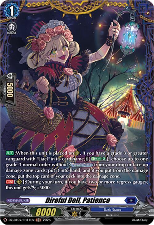 Direful Doll, Patience (FR) - DZ-BT07: Moon Fangs & Cerulean Blaze - Cardfight Vanguard ...