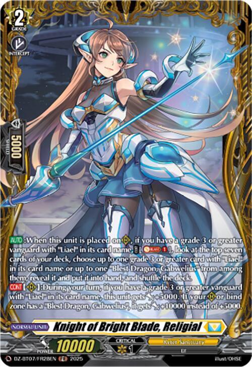 Knight of Bright Blade, Religial (FR) - DZ-BT07: Moon Fangs & Cerulean Blaze - Cardfight ...