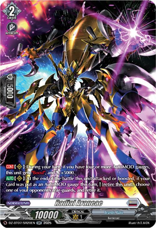 Radial Araneae (SR) - DZ-BT07: Moon Fangs & Cerulean Blaze - Cardfight Vanguard - TCGplayer.com