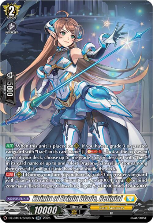 Knight of Bright Blade, Religial (SR) - DZ-BT07: Moon Fangs & Cerulean Blaze - Cardfight ...
