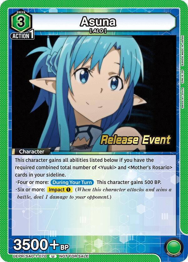 Asuna (070) - UE07BT: Sword Art Online Release Event Cards - Union ...