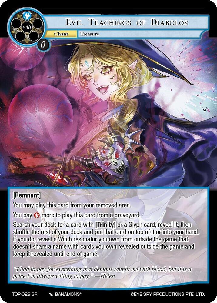 Evil Teachings of Diabolos - Ten Oaths of Protopaterpolis' War - Force of Will - TCGplayer.com