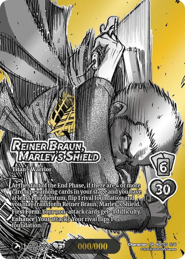 Reiner Braun, Marley's Shield (Chrome Rare) - Attack on Titan ...