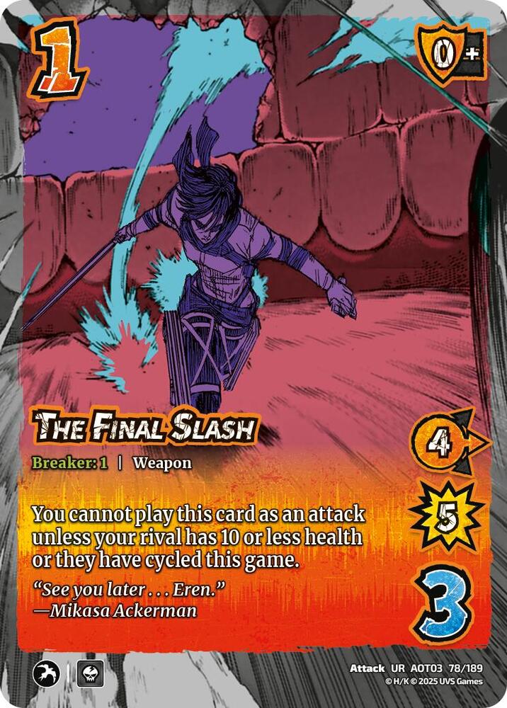 The Final Slash - Attack on Titan: Apocalypse - UniVersus - TCGplayer.com