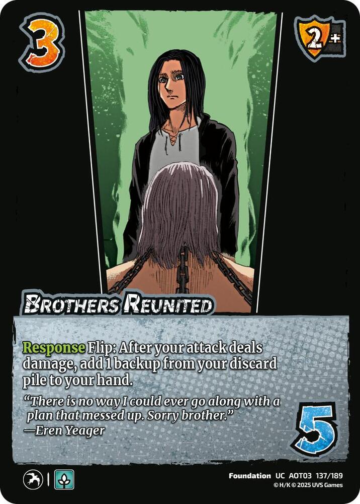 Brothers Reunited - Attack on Titan: Apocalypse - UniVersus - TCGplayer.com