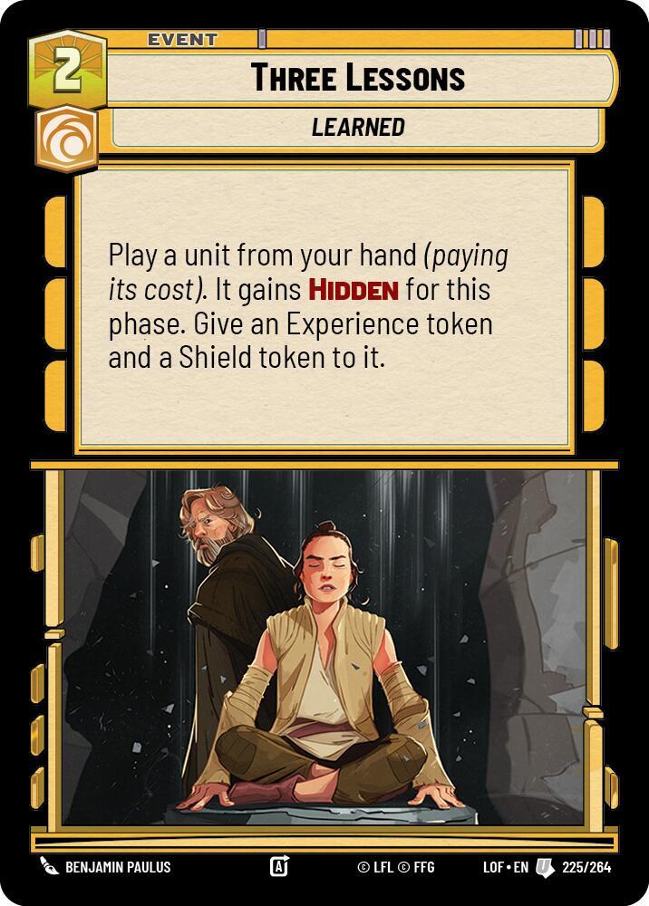 Three Lessons - Legends of the Force - Star Wars: Unlimited - TCGplayer.com