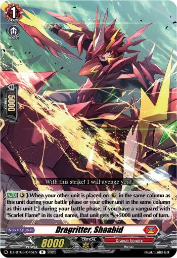 Dragritter, Shaahid - DZ-BT08: Knights 0f Rebirth - Cardfight Vanguard - TCGplayer.com
