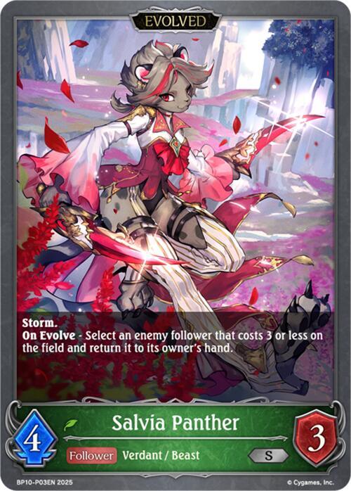 Salvia Panther (Evolved) - P03 (Foil) - BP10: Gods of the Arcana - Shadowverse: Evolve ...