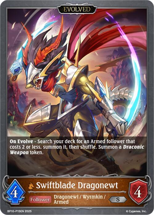 Swiftblade Dragonewt (Evolved) - P15 (Foil) - BP10: Gods of the Arcana - Shadowverse: Evolve ...
