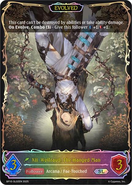 XII. Wolfraud, The Hanged Man (Evolved) (SL) - BP10: Gods of the Arcana - Shadowverse: Evolve ...