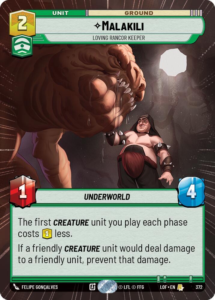 Malakili - Loving Rancor Keeper (Hyperspace) - Legends of the Force - Star Wars: Unlimited ...