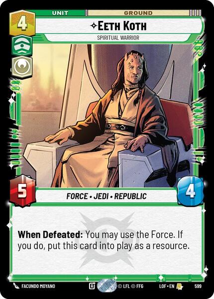 Eeth Koth - Spiritual Warrior (Foil) - Legends of the Force - Star Wars ...