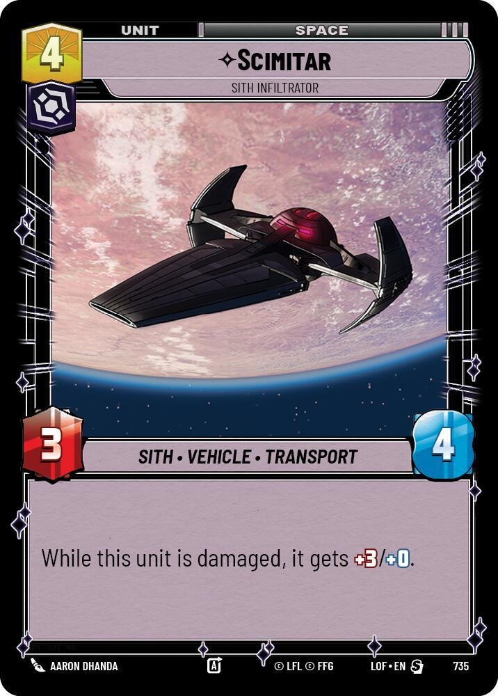 Scimitar - Sith Infiltrator (Foil) - Legends of the Force - Star Wars ...