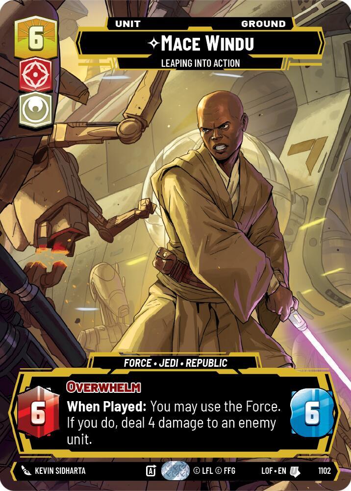 Mace Windu - Leaping into Action (Prestige Foil) - Legends of the Force ...