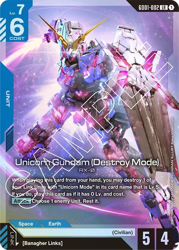 Unicorn Gundam 02 Banshee (Destroy Mode) - Newtype Rising - Gundam Card ...