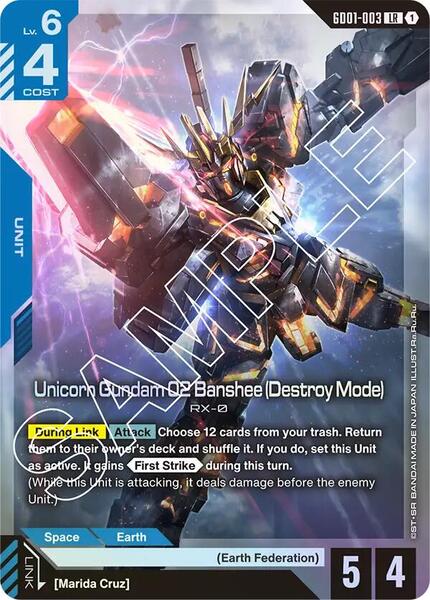 Unicorn Gundam 02 Banshee (Destroy Mode) - Newtype Rising - Gundam Card ...