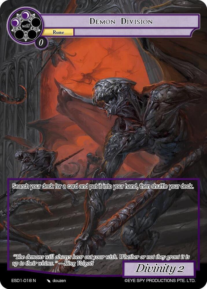 Demon Divison - Evil Cluster Starter Deck 1: Valgott - Force of Will ...