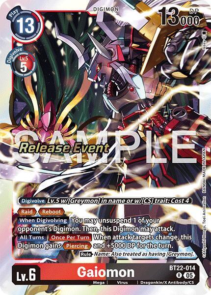 Gaiomon - Cyber Eden Release Event Cards - Digimon Card Game ...