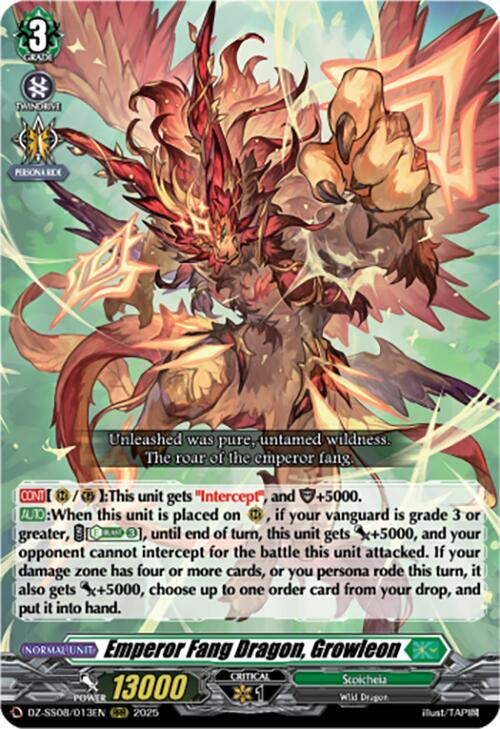 Emperor Fang Dragon, Growleon (RRR) - DZ-SS08: Festival Booster 2025 - Cardfight Vanguard ...