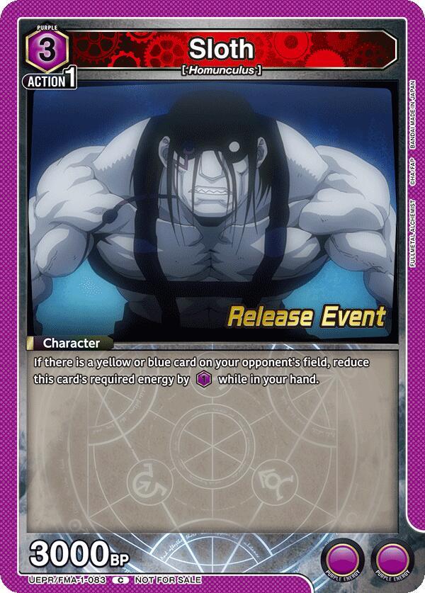 Sloth - UE09BT: FULLMETAL ALCHEMIST Release Event Cards - Union Arena ...