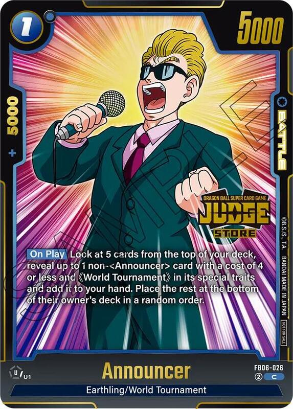 Announcer (Judge Pack (Store Judge) 04) - Tournament and Championship Promos - Dragon Ball Super ...