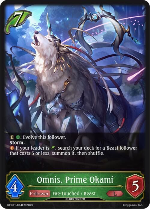 Omnis, Prime Okami - GFD01: Luxheart Legends - Shadowverse: Evolve ...