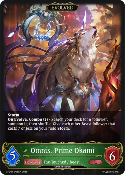 Omnis, Prime Okami (Evolved) - GFD01: Luxheart Legends - Shadowverse ...