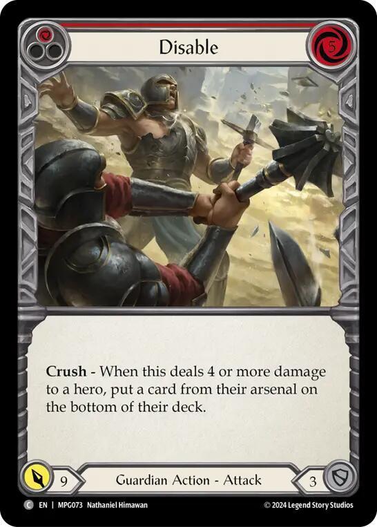 Disable (Red) - Mastery Pack Guardian - Flesh and Blood TCG - TCGplayer.com