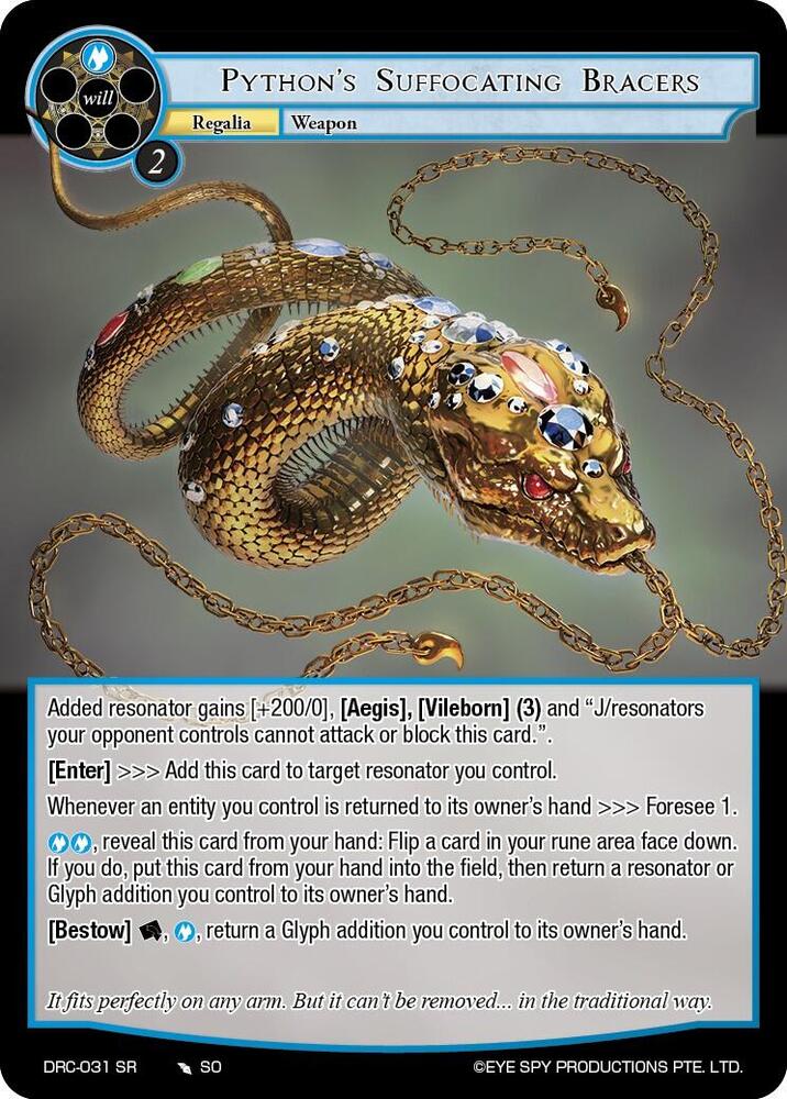 Python's Suffocating Bracers - Descent into the Raven's Catacombs ...