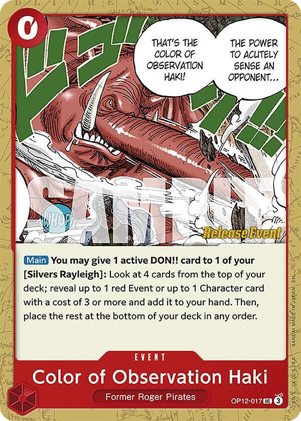 Color of Observation Haki - Legacy of the Master Release Event Cards ...