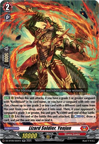 Lizard Soldier, Yenjun - DZ-BT09: Super Brave Detonation - Cardfight ...