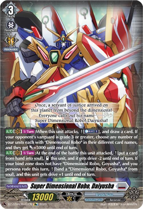 Super Dimensional Robo, Daiyusha (Re+) - DZ-BT09: Super Brave ...