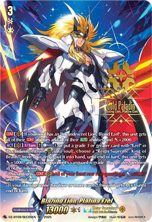 Blazing Lion, Platina Ezel (SEC) - DZ-BT09: Super Brave Detonation - Cardfight Vanguard ...