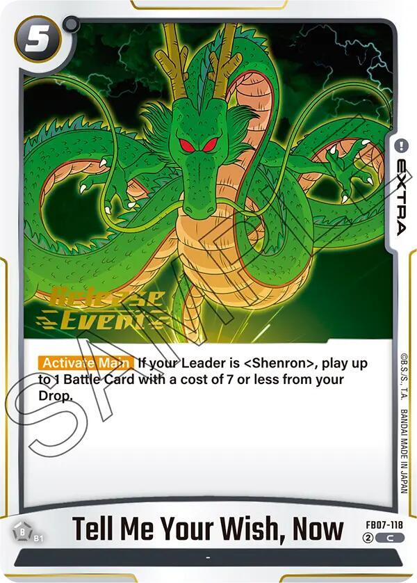 Tell Me Your Wish, Now - Wish For Shenron Release Event Cards - Dragon Ball Super: Fusion World ...