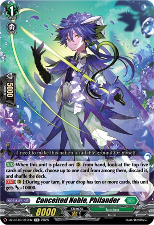 Conceited Noble, Philander - DZ-SS10: Shiki Otei Start Deck - Cardfight Vanguard - TCGplayer.com