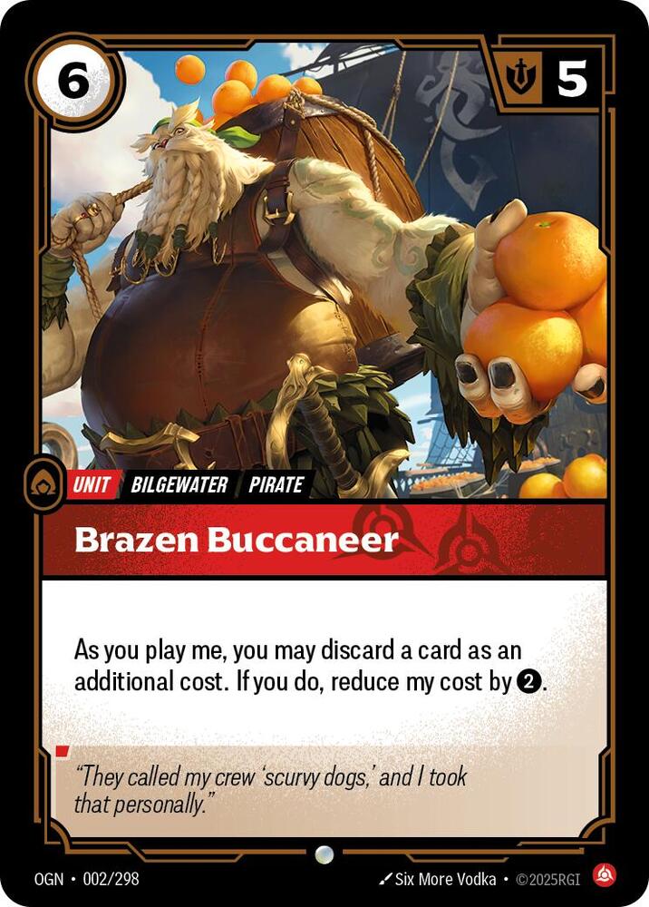 Brazen Buccaneer - Origins - Riftbound: League of Legends Trading Card ...
