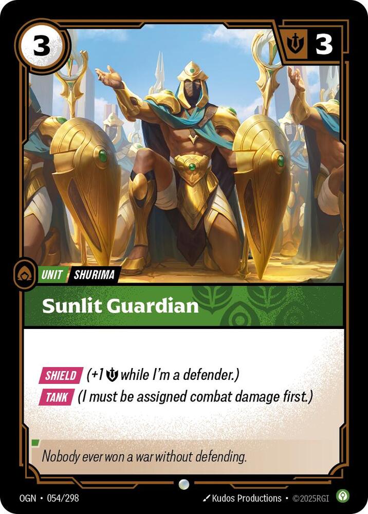 Sunlit Guardian - Origins - Riftbound: League of Legends Trading Card ...