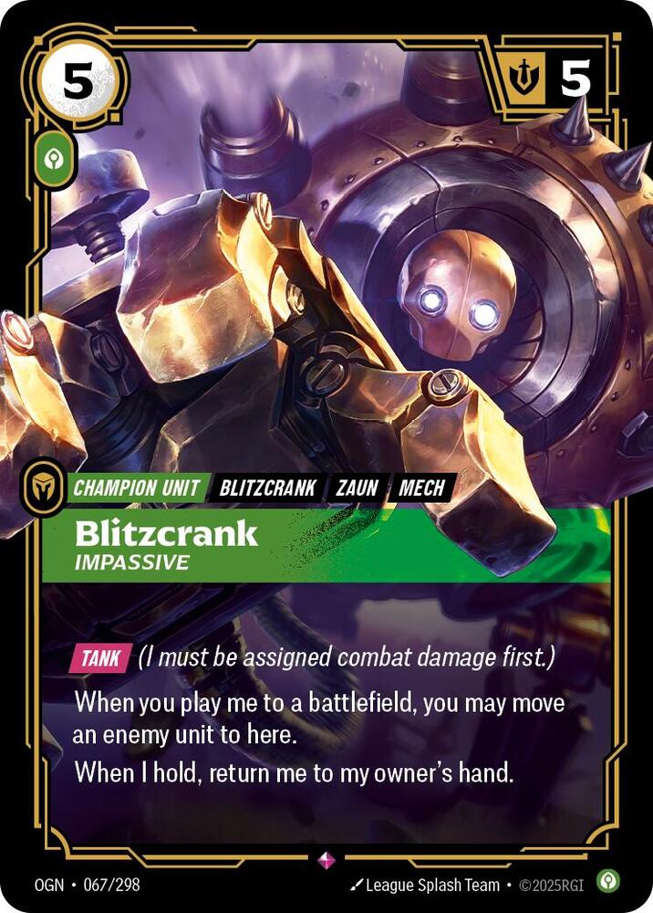 Blitzcrank - Impassive - Origins - Riftbound: League of Legends Trading ...