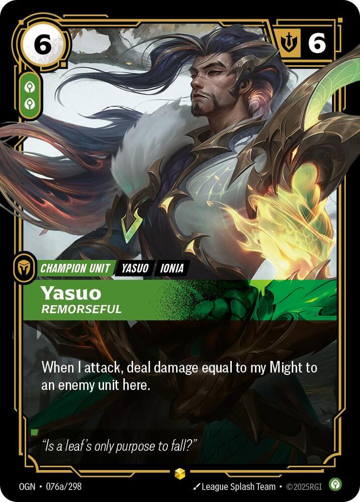 Yasuo - Remorseful (Alternate Art) - Origins - Riftbound: League of ...