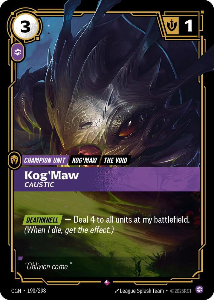 Kog'Maw - Caustic - Origins - Riftbound: League of Legends Trading Card ...