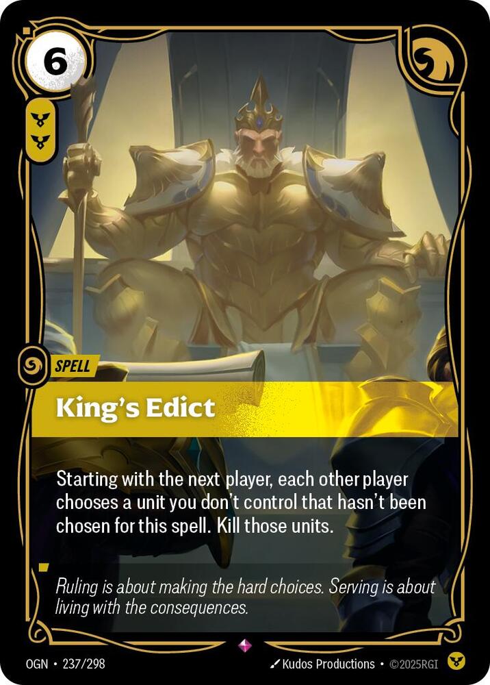 King's Edict - Origins - Riftbound: League of Legends Trading Card Game ...