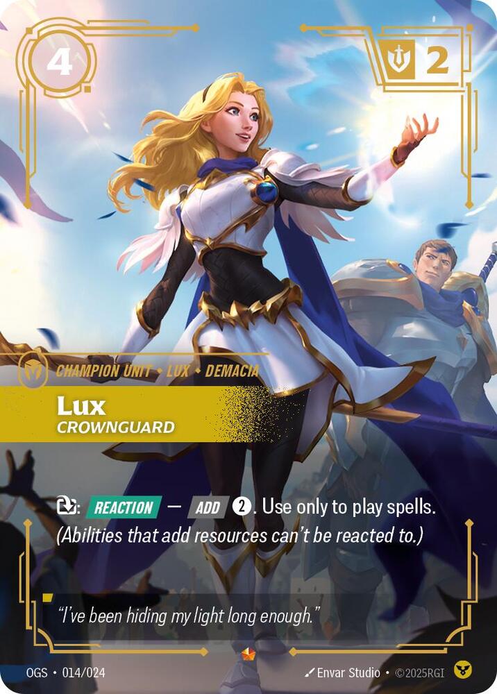 Lux - Crownguard - Origins: Proving Grounds - Riftbound: League of Legends Trading Card Game ...