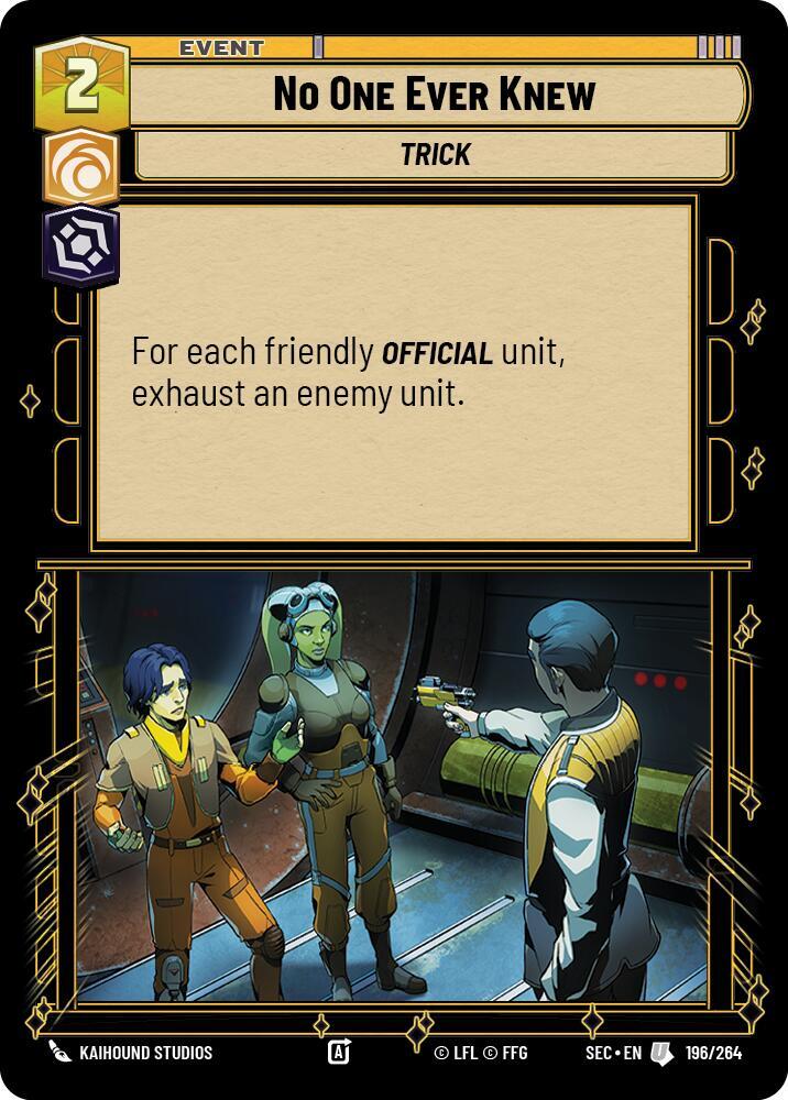 No One Ever Knew - Secrets of Power - Star Wars: Unlimited - TCGplayer.com