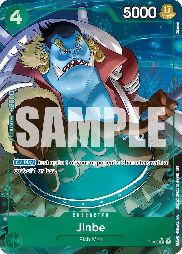 Jinbe - P-063 (Alternate Art) - Premium Booster -The Best- Vol. 2 - One Piece Card Game ...