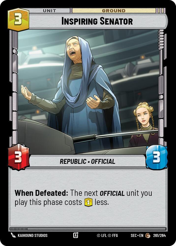 Inspiring Senator - Secrets of Power - Star Wars: Unlimited - TCGplayer.com