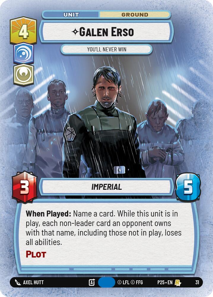 Galen Erso - You'll Never Win - Organized Play Promos - Star Wars ...
