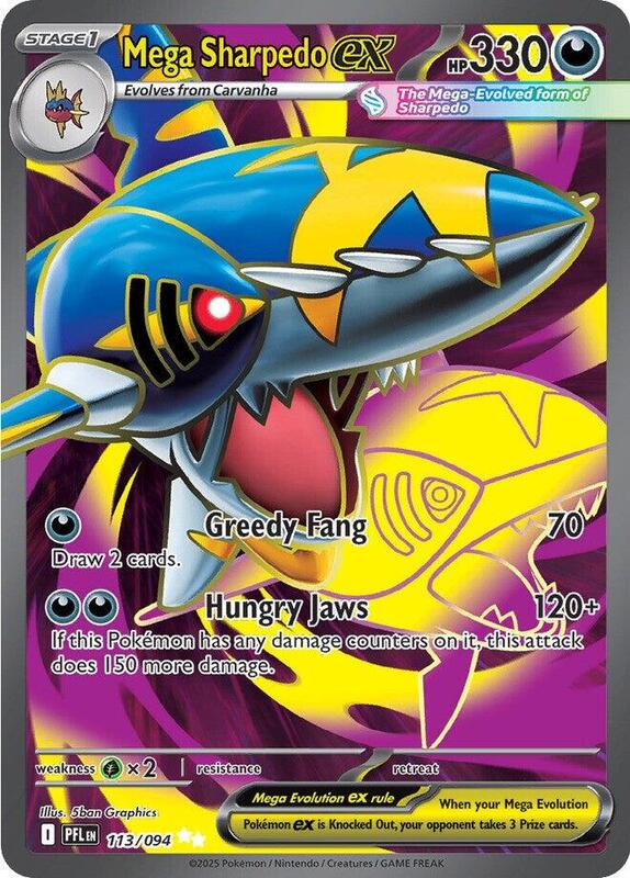 Mega Sharpedo ex - 113/094 - ME02: Phantasmal Flames - Pokemon ...