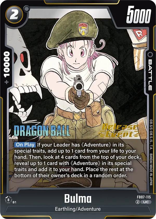 Bulma - FB07-115 - Manga Booster 02 Release Event Cards - Dragon Ball ...